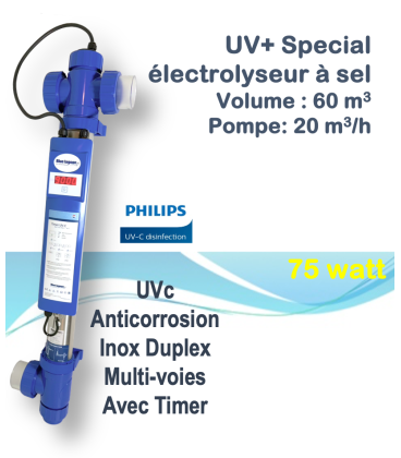 Générateur uvc piscine - BLUE LAGOON TIMER DUPLEX UV-C 75 W